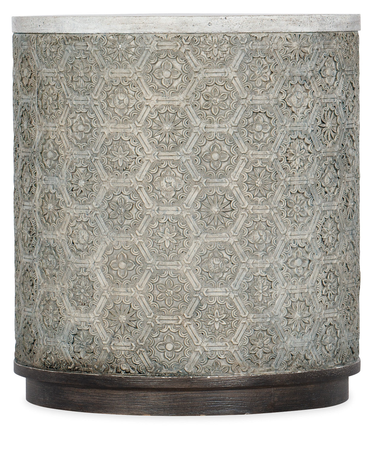 Melange Greystone Round End Table – Meg Brown Home Furnishings